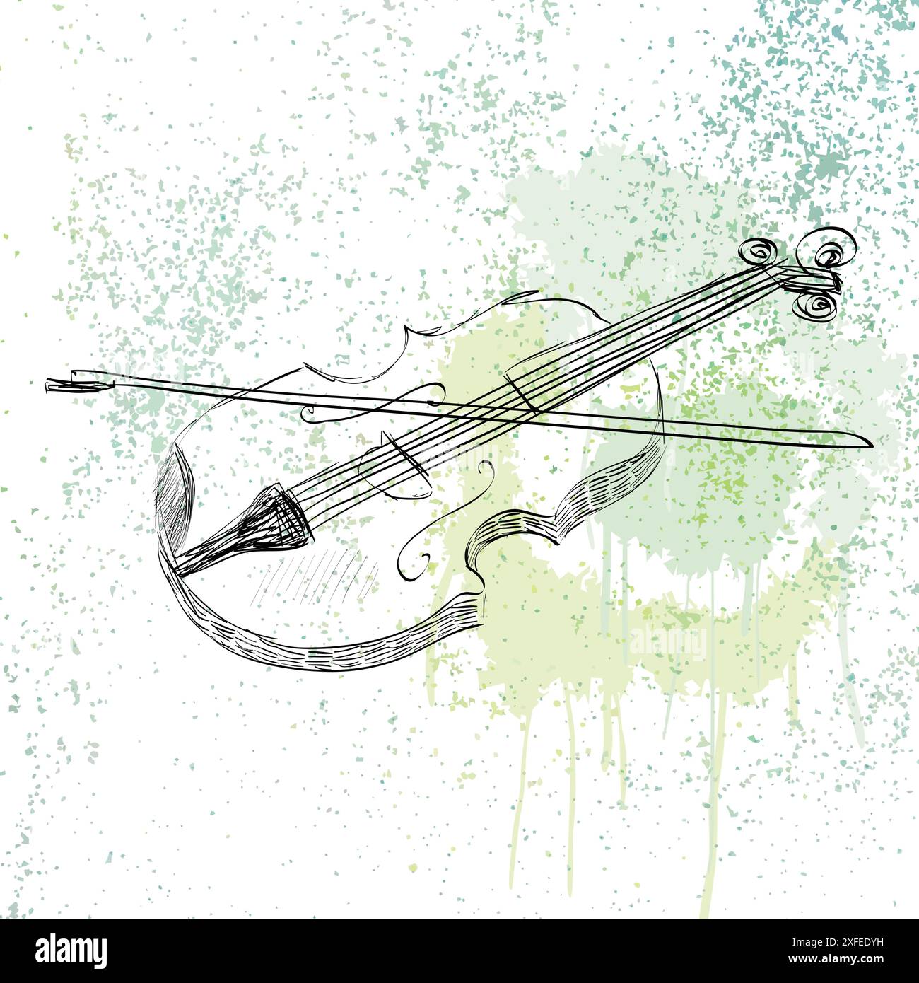hand drawn violin on a light background Stock Vector Image & Art - Alamy