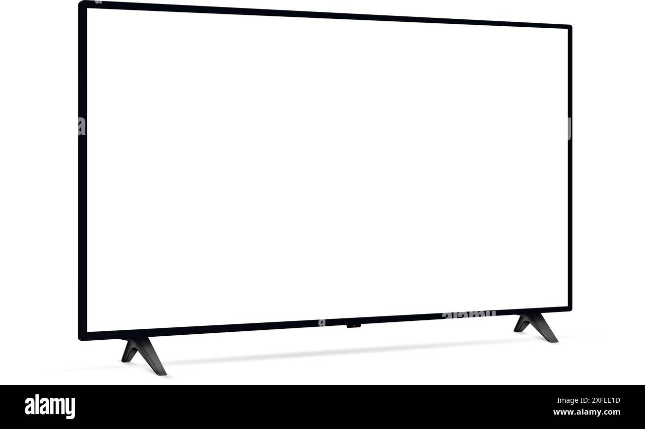 Realistic tv screen. Smart tv mockup. Blank television template. Vector ...