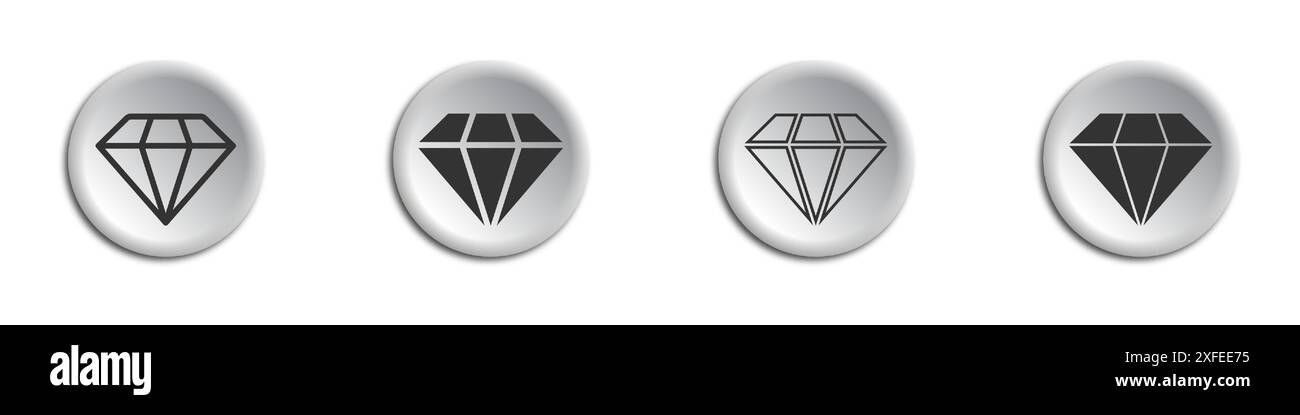 Diamond icons set. Brilliant symbol. Flat vector illustration Stock ...