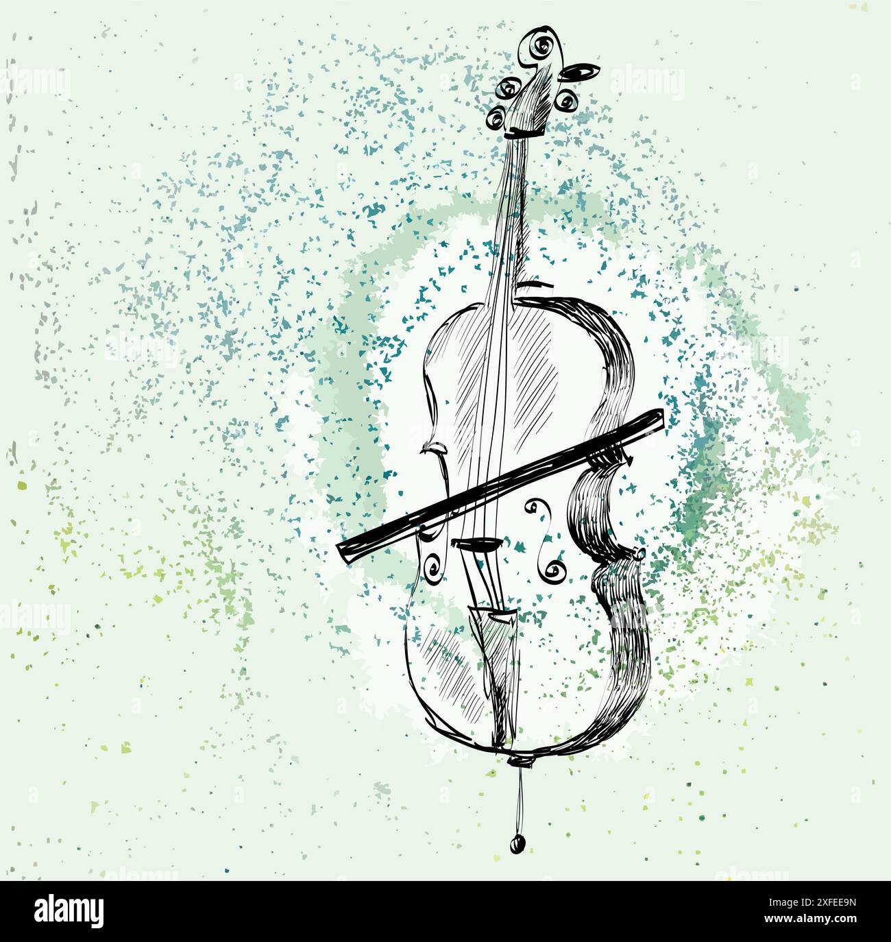 hand drawn of classical stringed music instruments Stock Vector Image ...