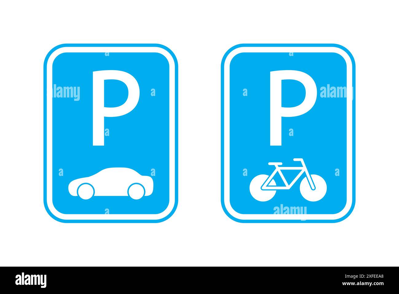 Park area signs for Bicycles and Cars. Car and bike parcking icon. Flat ...