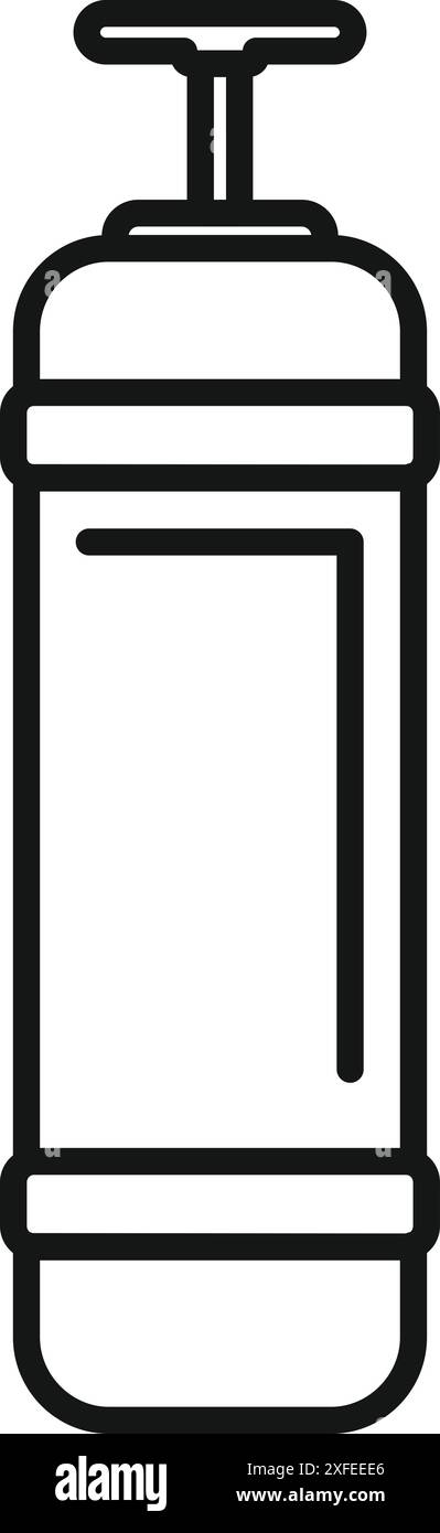Simple line art icon of a fire extinguisher, essential for putting out ...