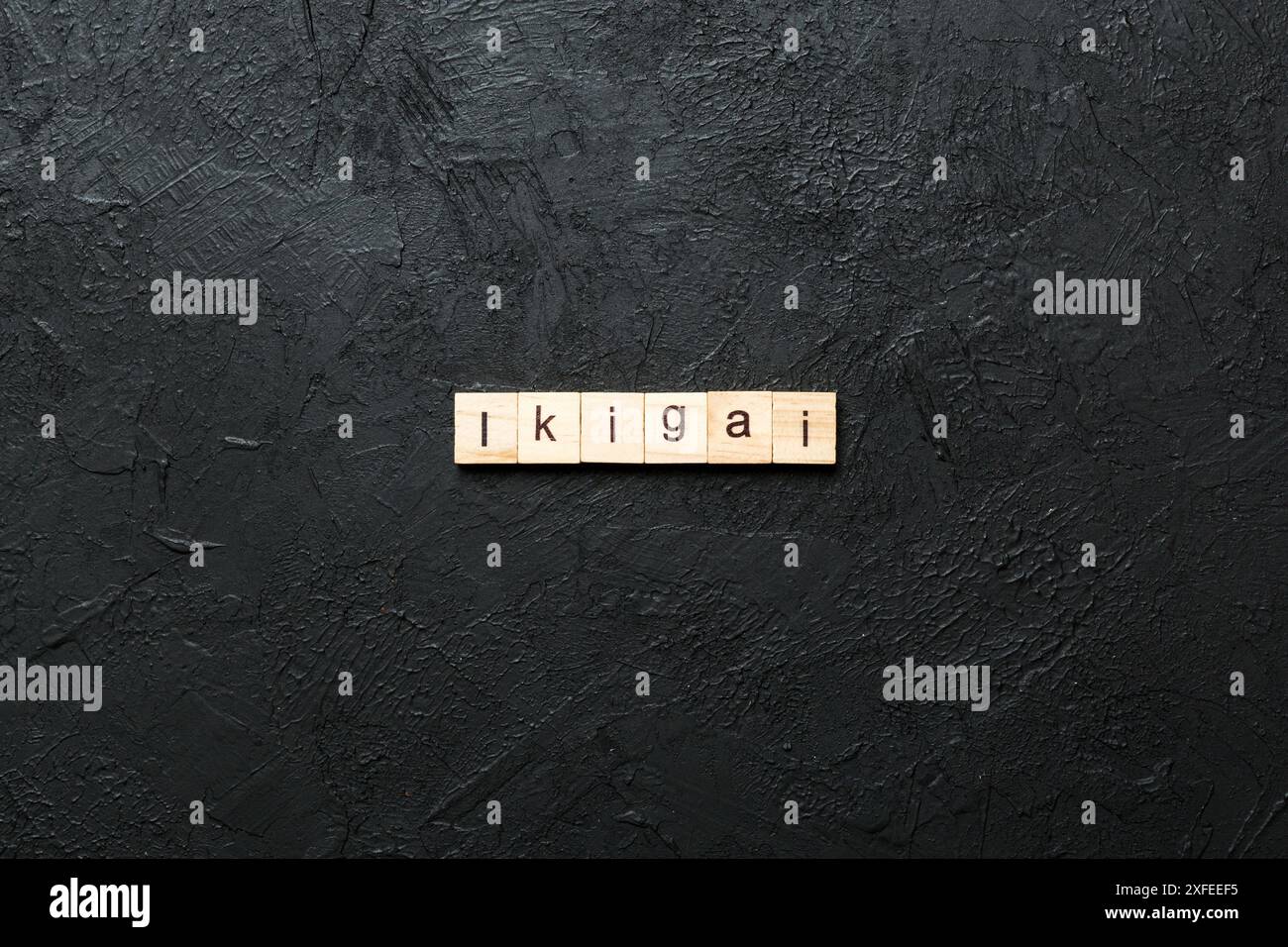 ikigai word written on wood block. ikigai text on table, concept Stock ...