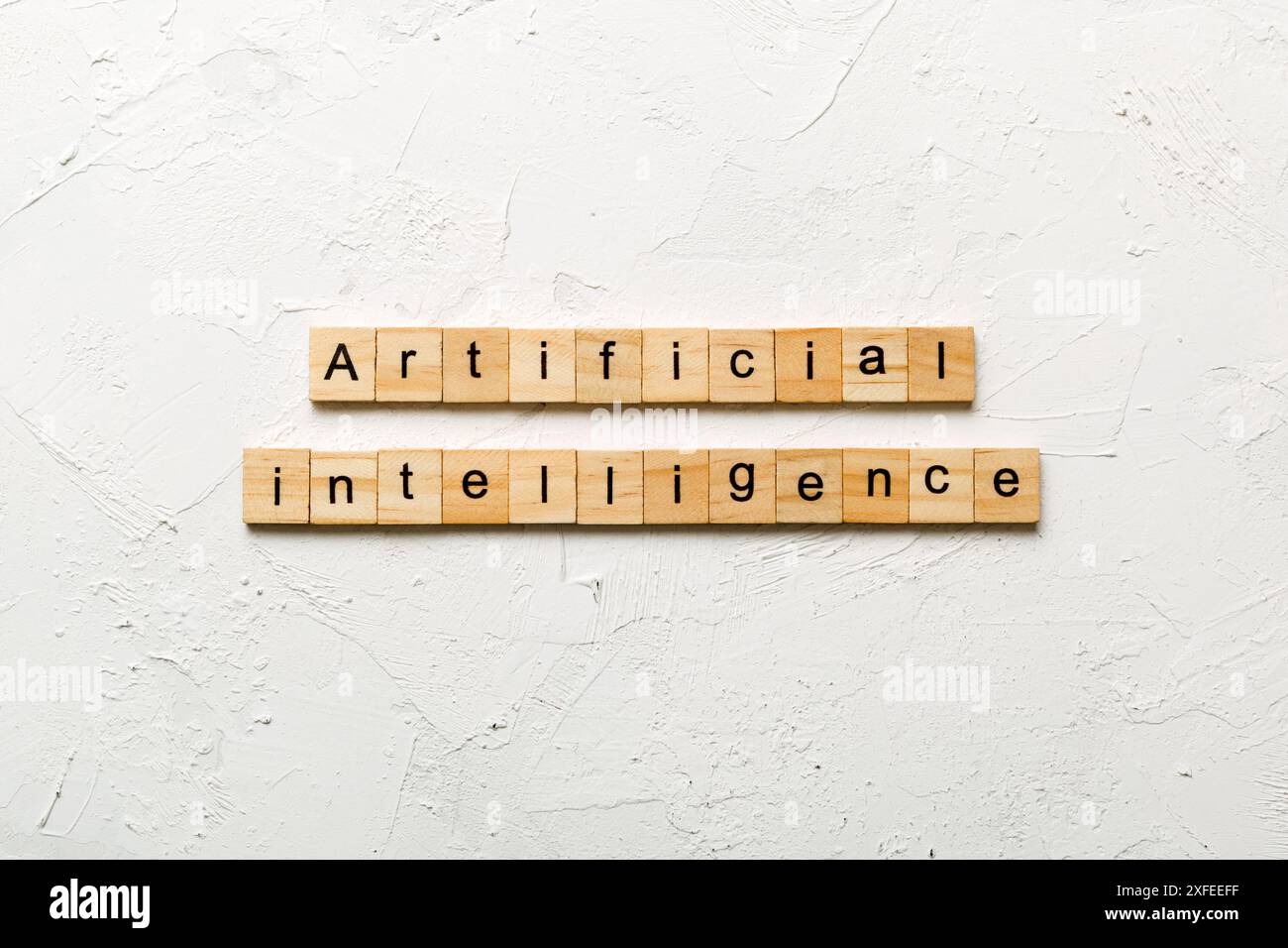 Artificial intelligence word written on wood block. Artificial ...
