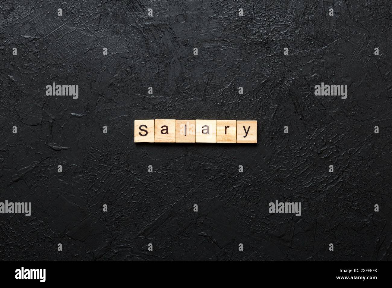 salary word written on wood block. salary text on table, concept Stock ...