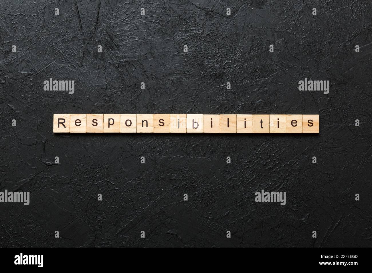 responsibility word written on wood block. responsibility text on table ...