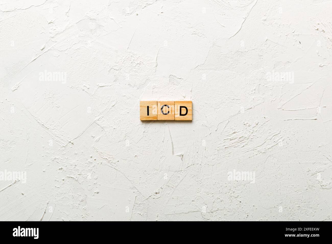 icd word written on wood block. international classification diseases ...