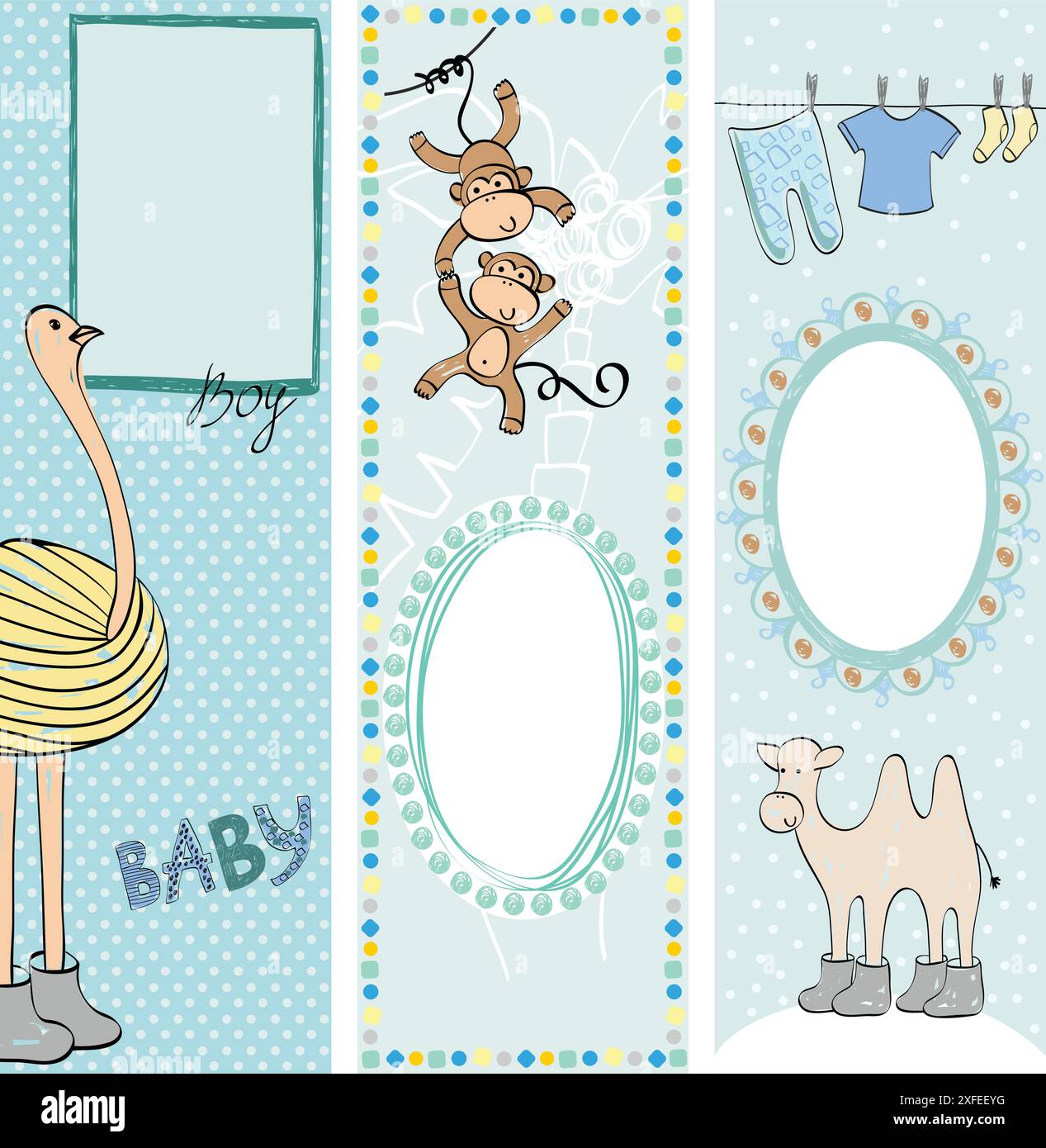 Collection of cute baby banners with animals Stock Vector Image & Art ...