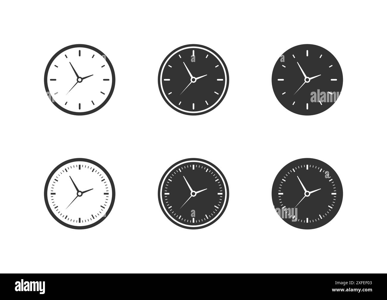Time clock icon set. Watch collection. Vector illustration Stock Vector Image & Art - Alamy