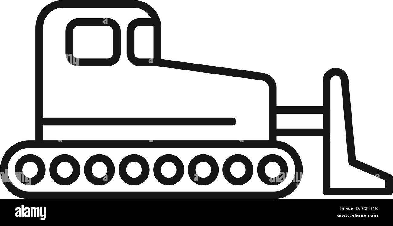 Line drawing of a bulldozer digging on a construction site Stock Vector ...
