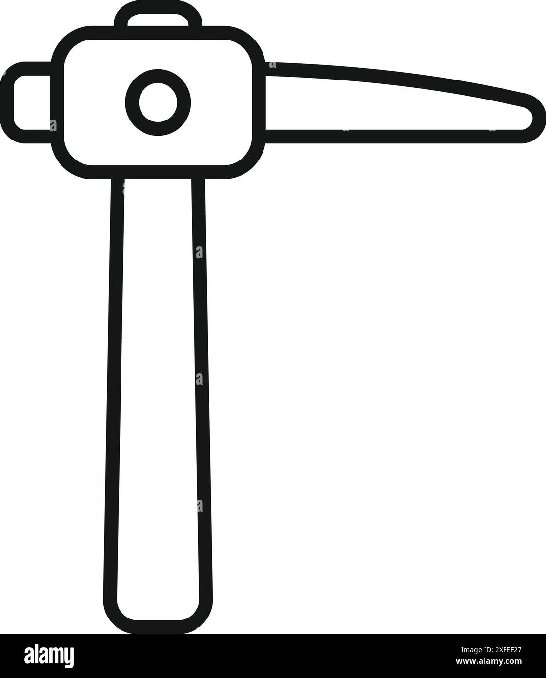 Simple line drawing of a hammer, a tool often used in construction and ...