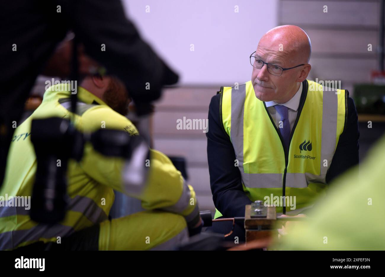 Scottish First Minister and SNP leader John Swinney during a visit to ...