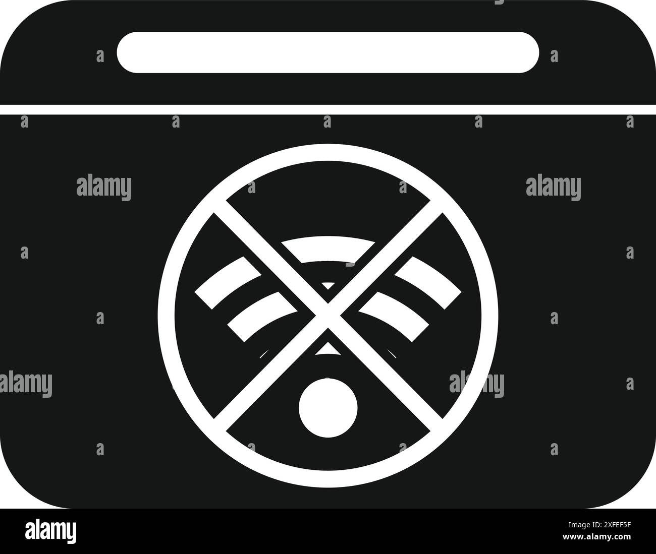 Black and white icon of a symbol showing no wifi available Stock Vector ...