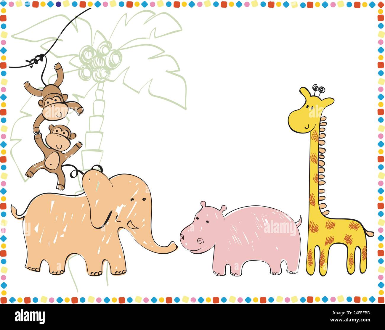 Baby animals . Hand draw illustration Stock Vector Image & Art - Alamy