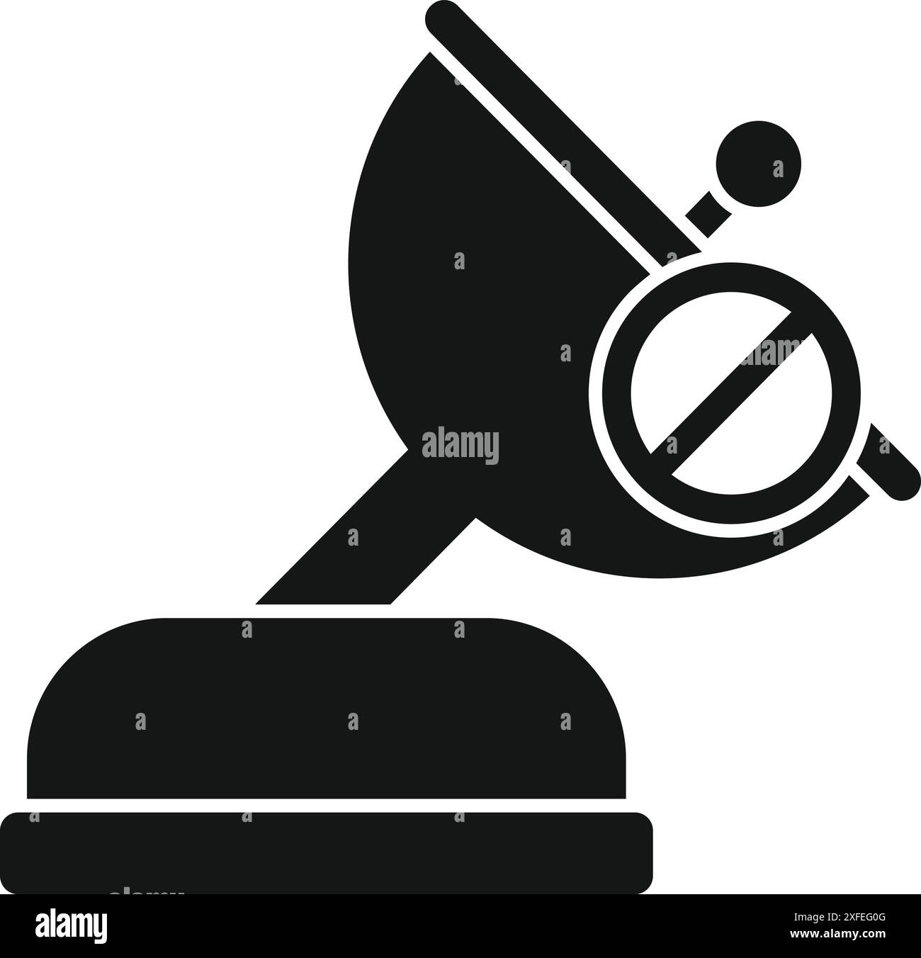 Satellite dish with a stop sign, representing a lack of tv signal Stock ...