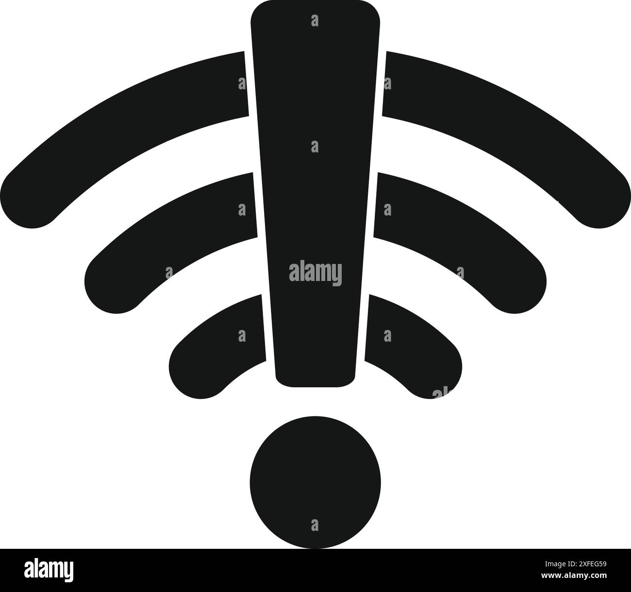 Wifi symbol is showing warning sign indicating unstable internet connection Stock Vector Image ...