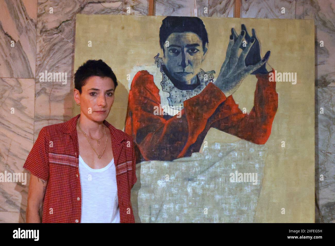 London UK 03 July 2024 Sara Berman (Pictured). Pray,2024 signed verso ...