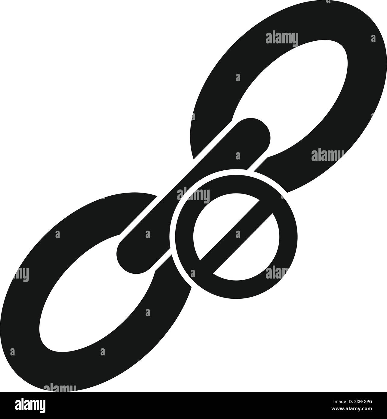 Black chain link with a break symbol is representing disconnection and ...