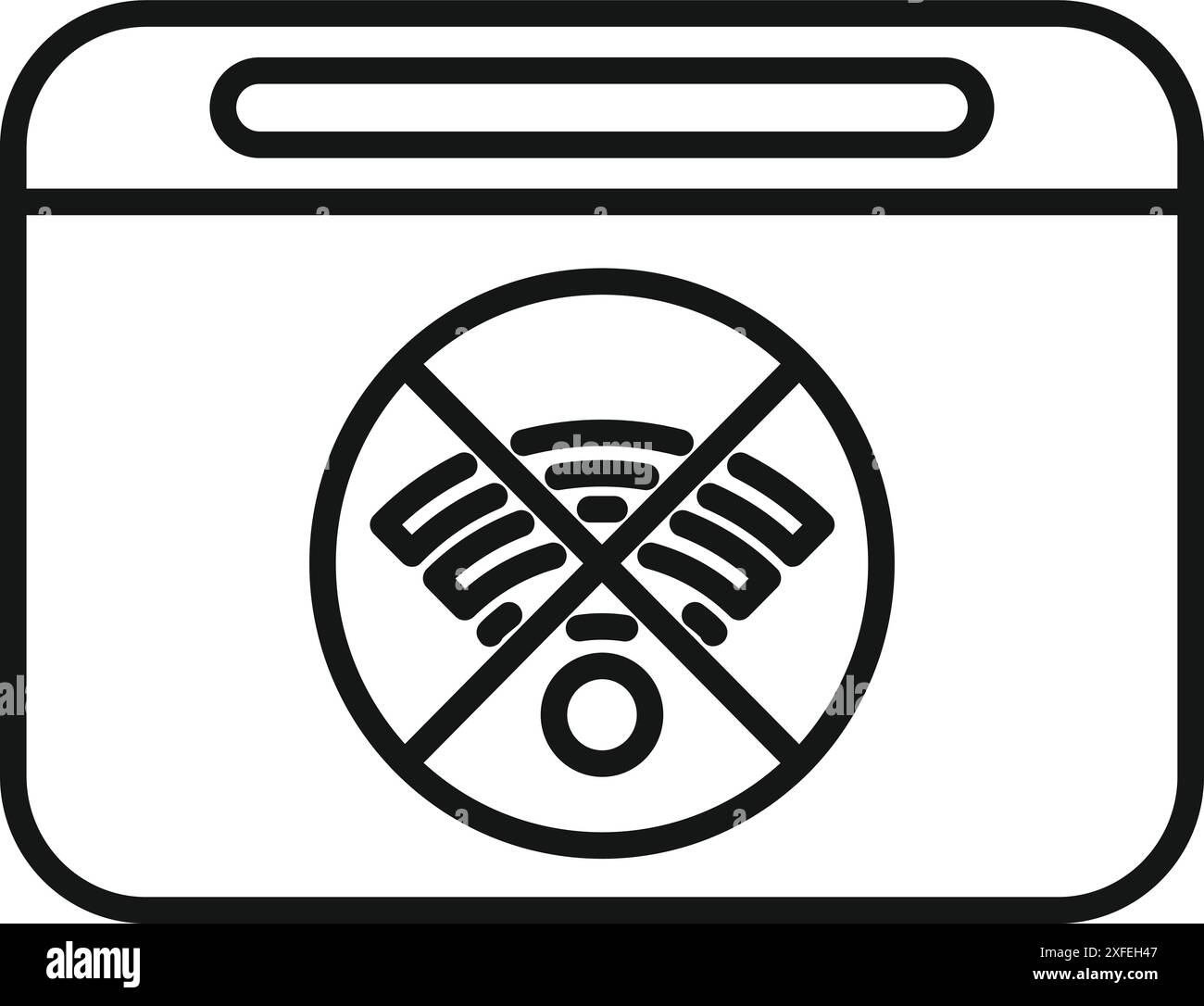 Simple icon of a smartphone showing wifi off symbol on its screen Stock ...