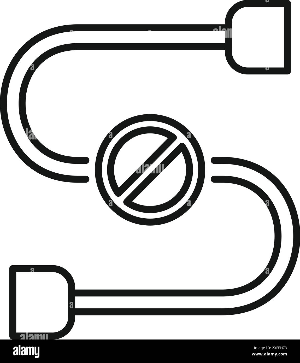 No connection icon showing broken cable with stop sign Stock Vector ...