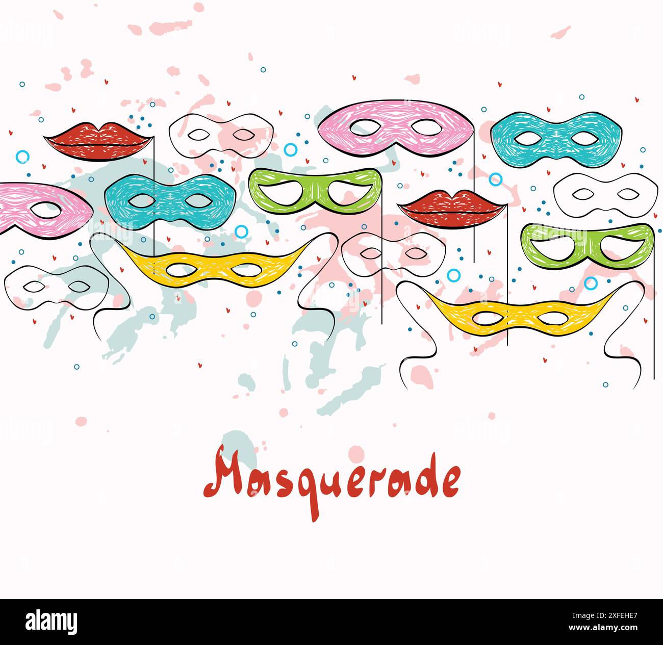 Hand drawn festive background with carnival objects Stock Vector Image ...