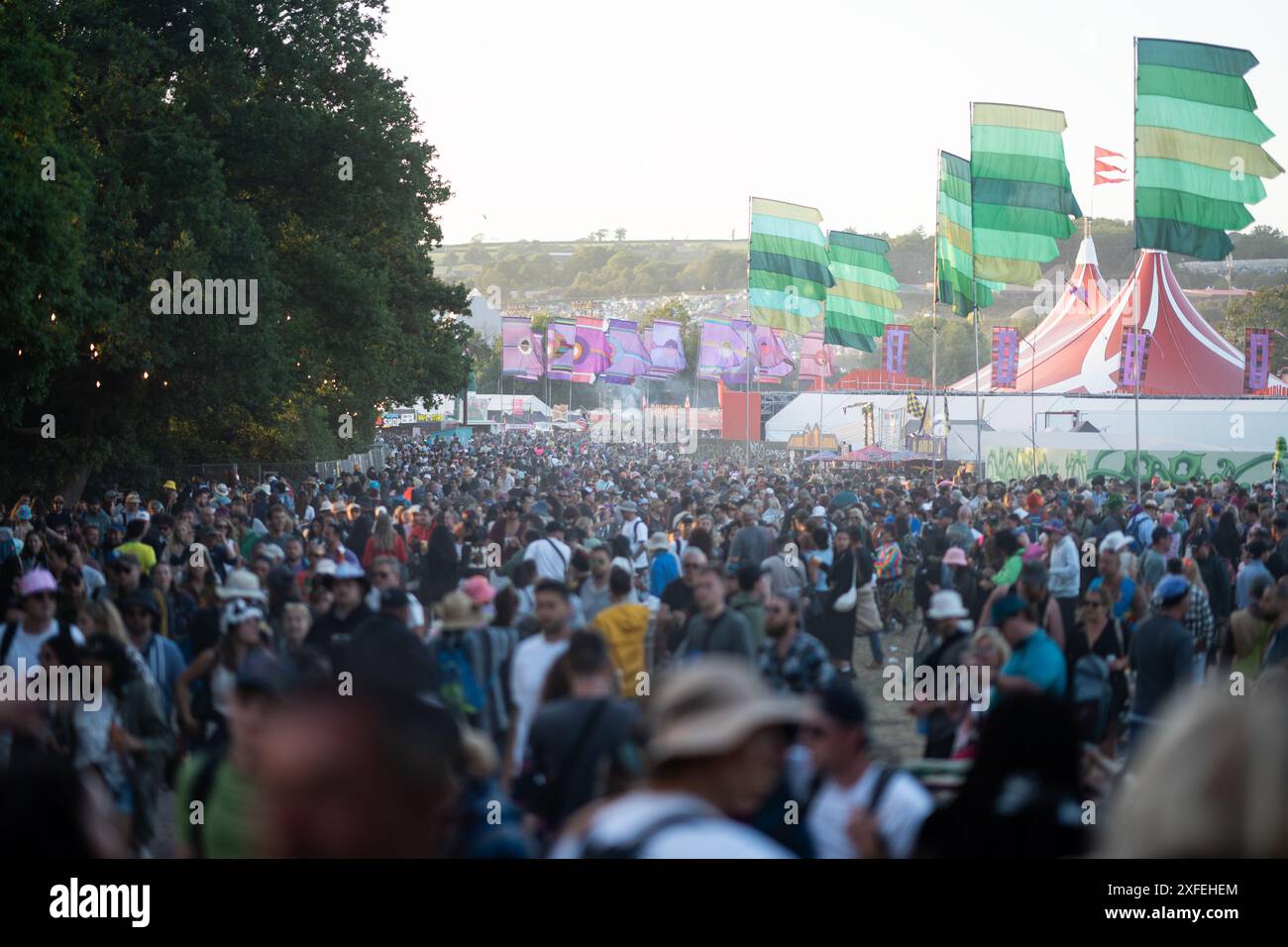 Crowd at the Glastonbury Festival June 2024 Stock Photo - Alamy