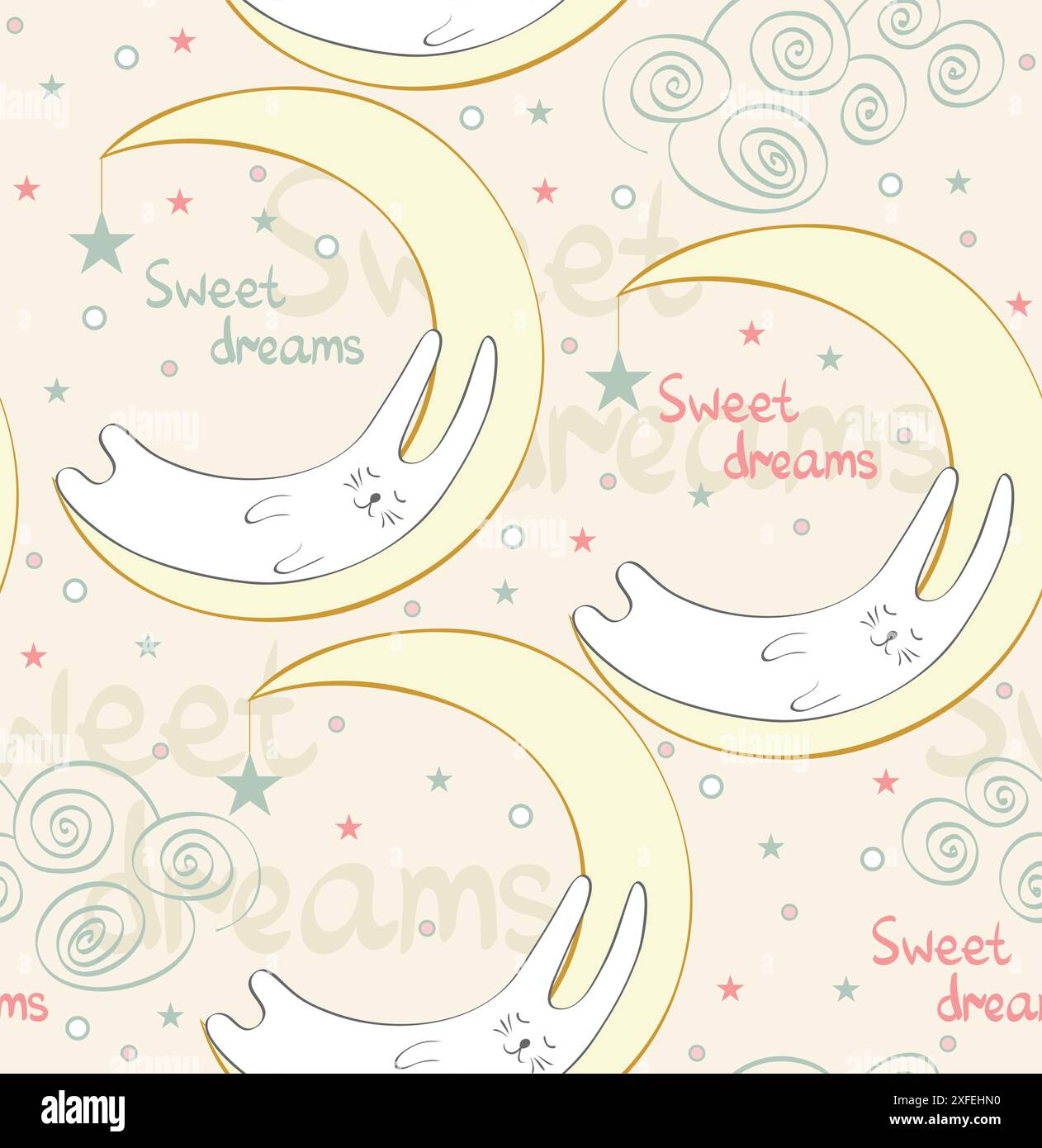 Cute rabbit cloud star Stock Vector Images - Alamy