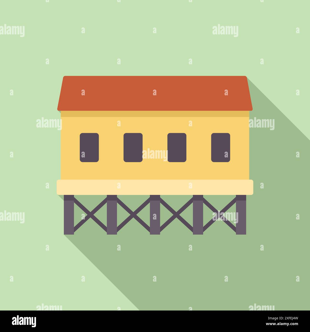 Red pillars facade on Stock Vector Images - Alamy
