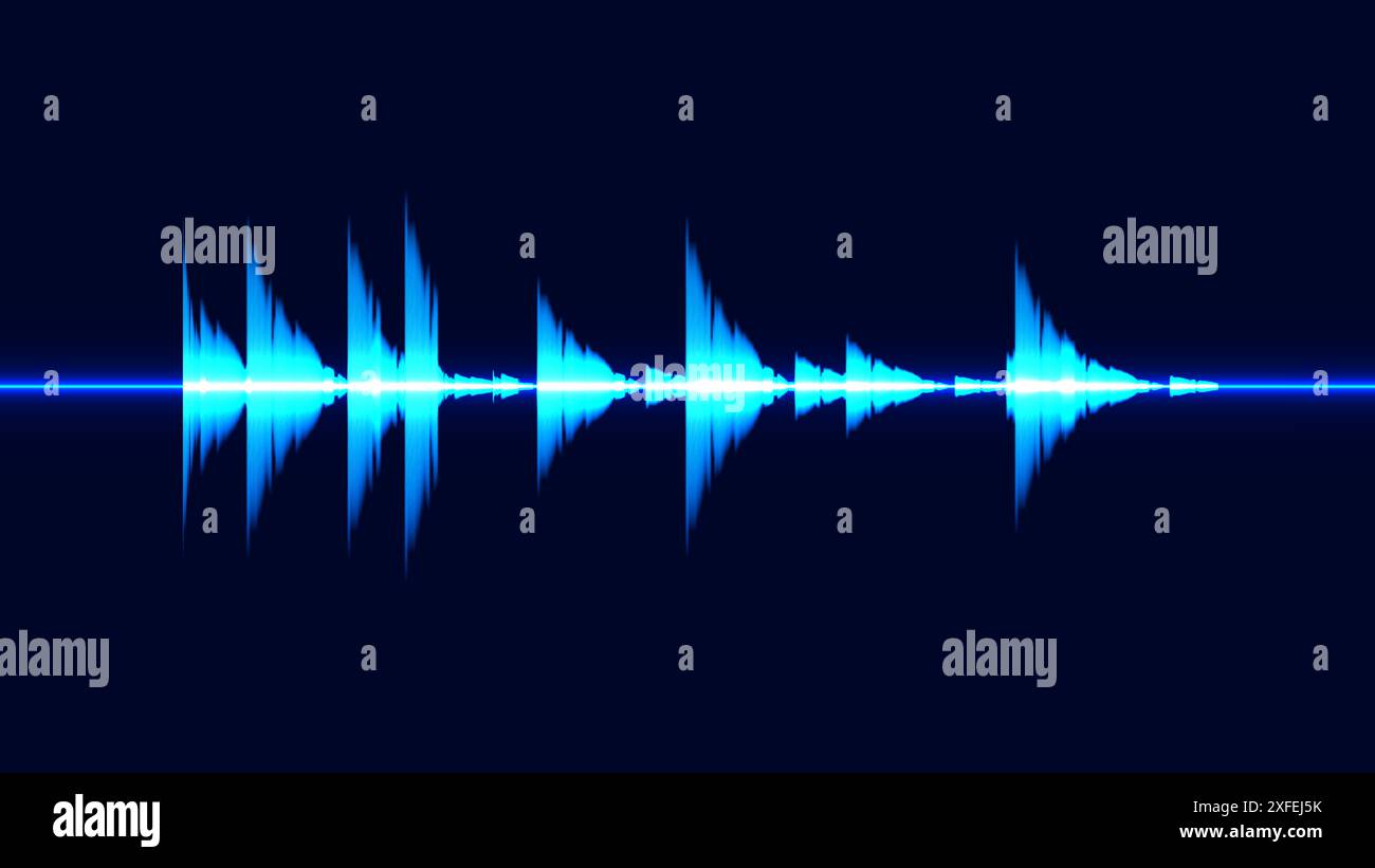 Abstract Sound Wave Blue Digital Frequency wavelength graphic design ...