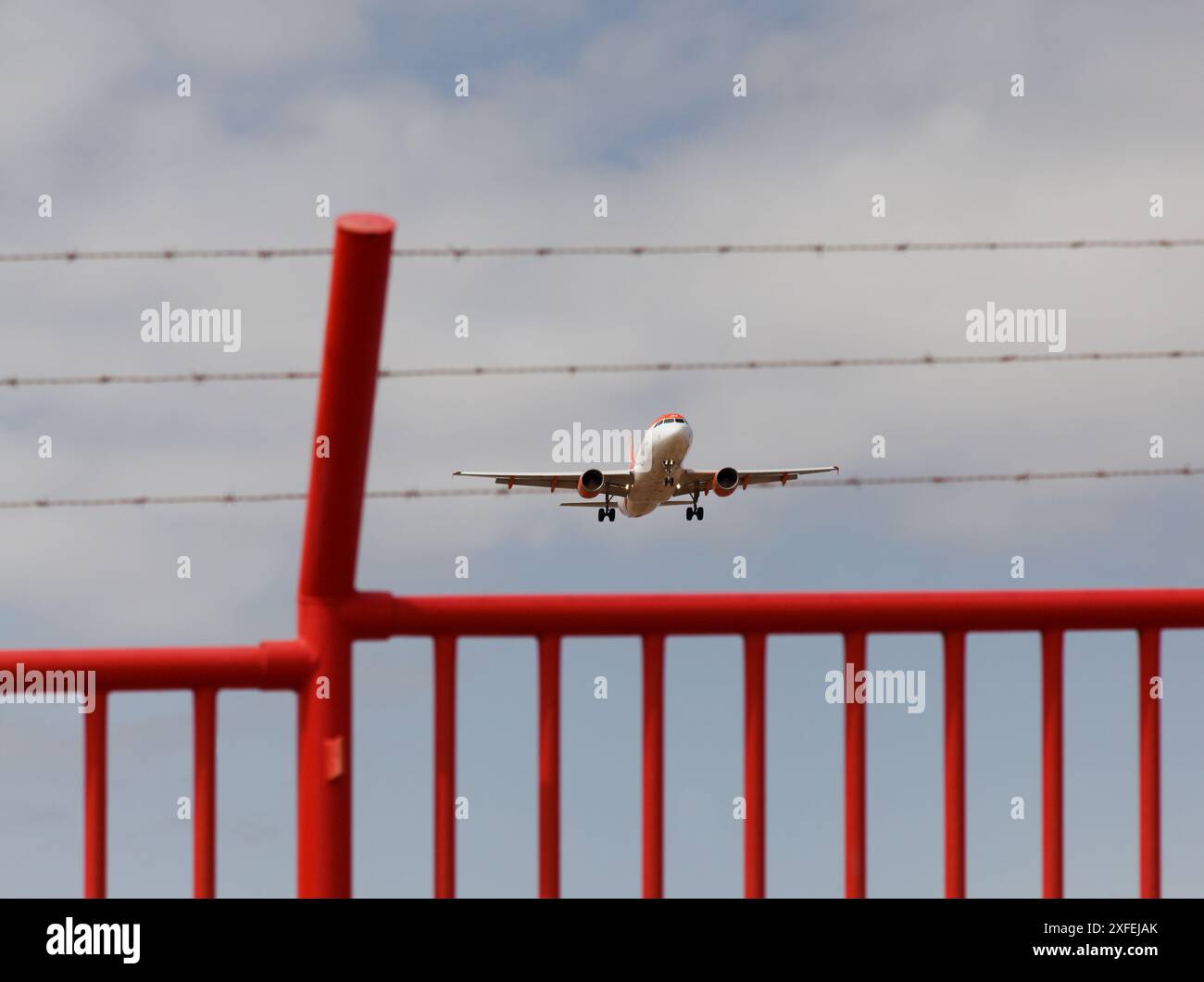 Gran Canaria, Spain - July 02 2024: A Passenger Plane approaches the ...