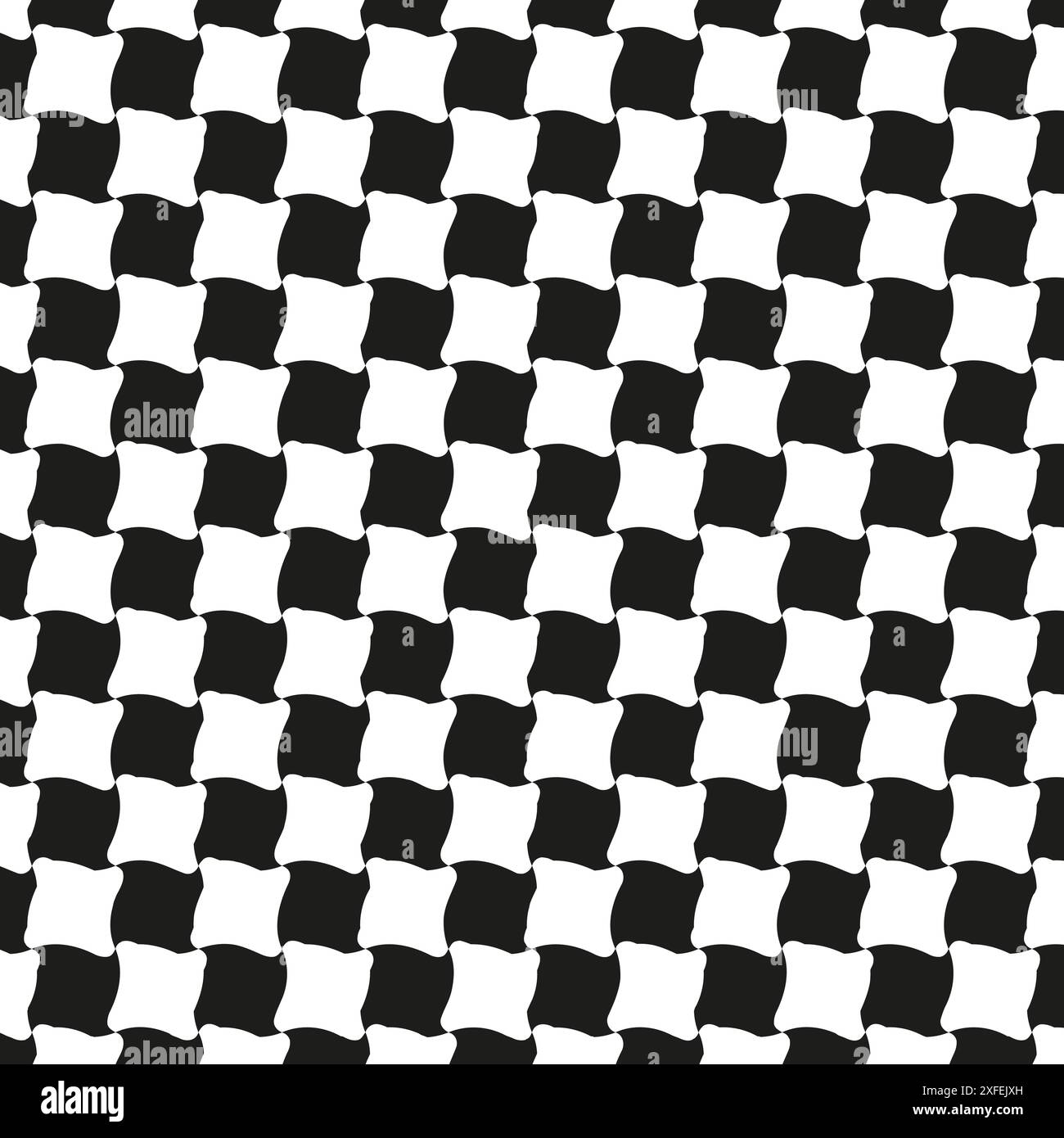 Abstract checkerboard pattern. Black and white squares. Irregular geometric design. Seamless ...