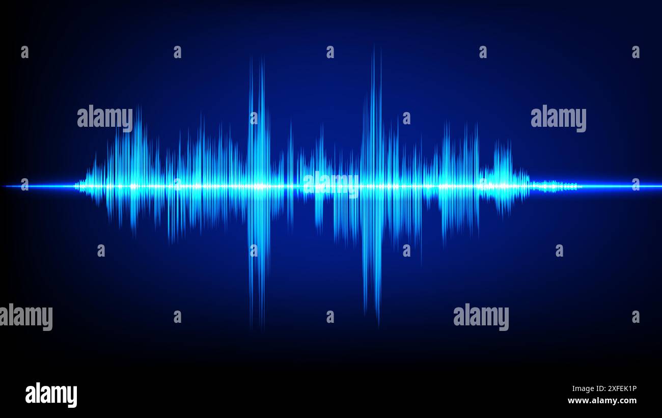 Abstract Sound Wave Blue Digital Frequency wavelength graphic design ...