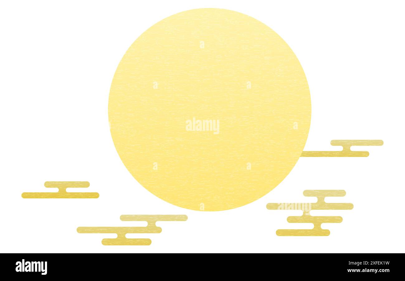 Japanese Texture Otsukimi Material, Full Moon and Clouds, Vector ...