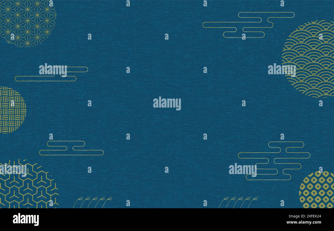 Japanese Patterns and Textures for Otsukimi, Vector Illustration Stock ...