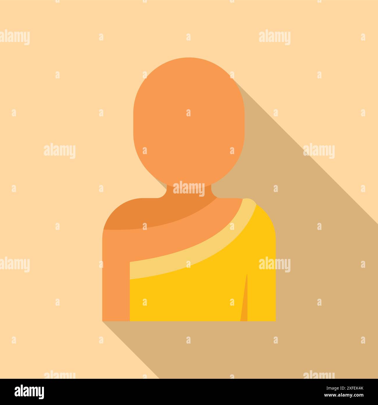 Flat design icon of a buddhist monk wearing a traditional yellow kasaya robe Stock Vector Image ...