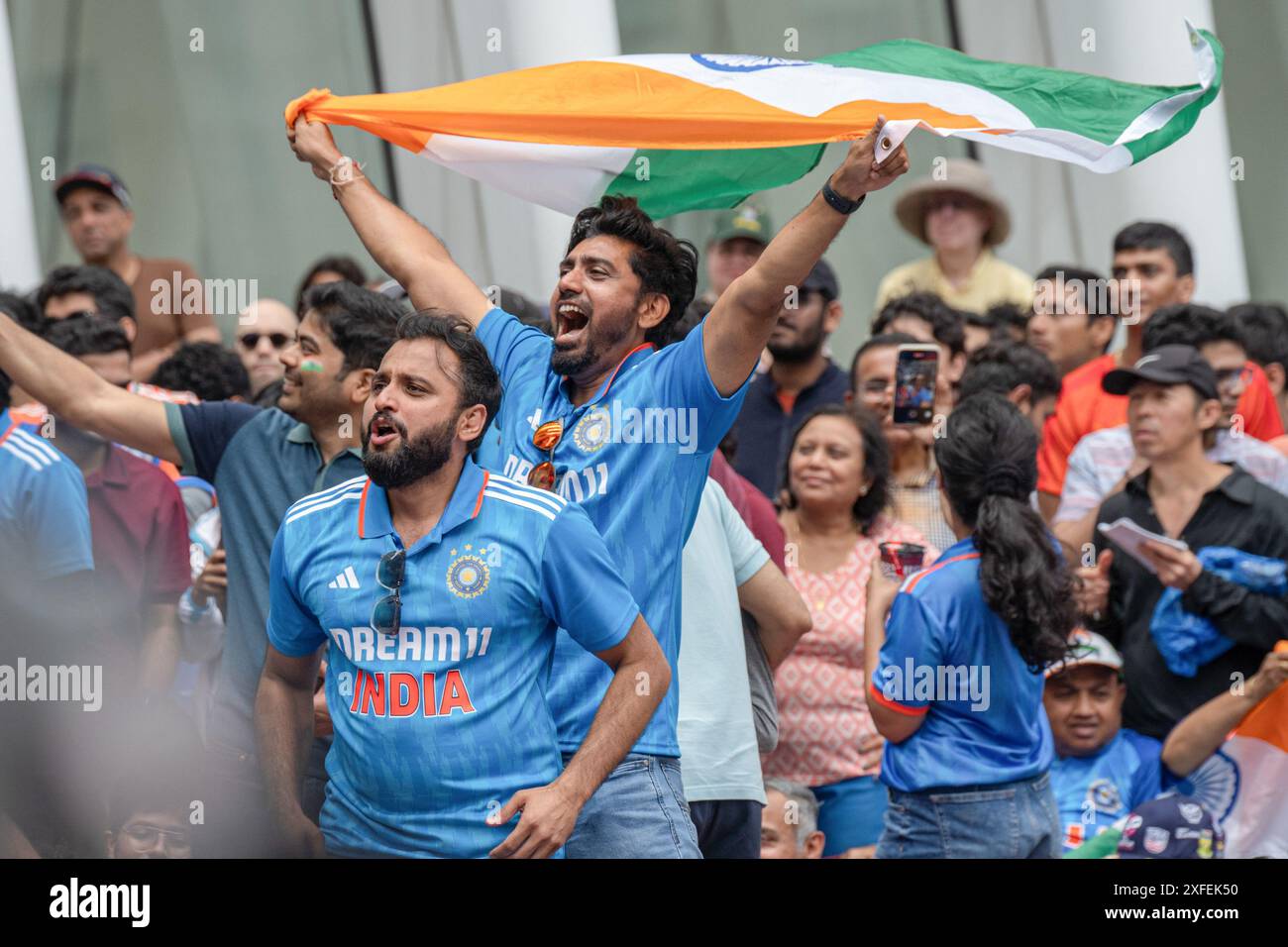 Manhattan, United States. 29th June, 2024. Supporters of the India ...