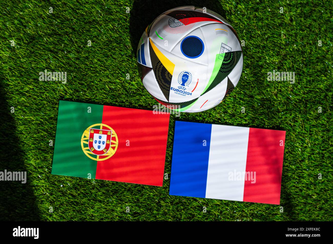 BERLIN, GERMANY, 2 JULY 2024: Portugal vs France Quarter final of Euro ...