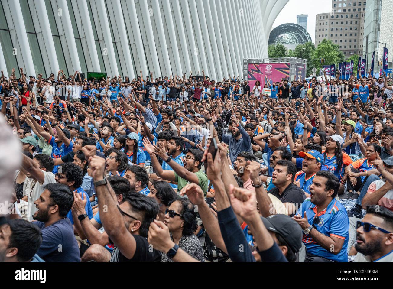 Manhattan, United States. 29th June, 2024. Supporters of the India ...