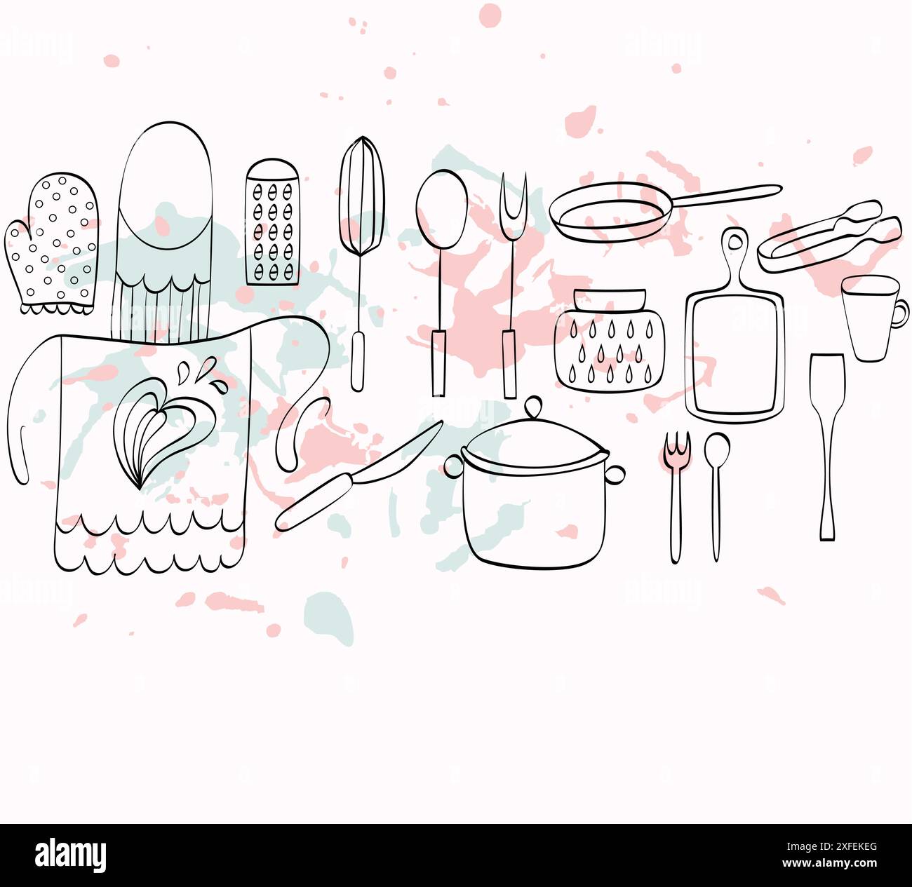 Linear pattern cooking Stock Vector Images - Alamy