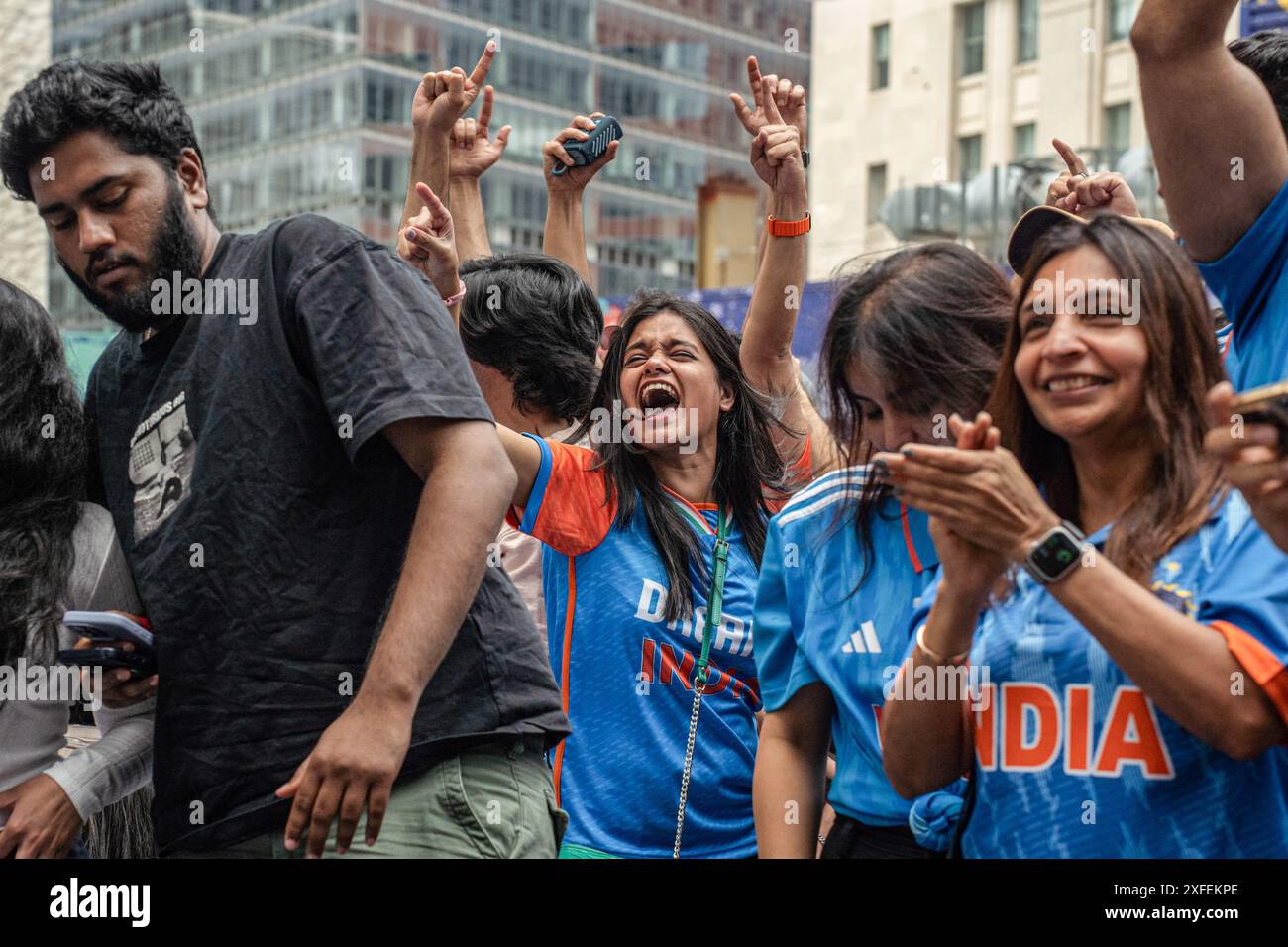 Manhattan, United States. 29th June, 2024. Supporters of the India ...