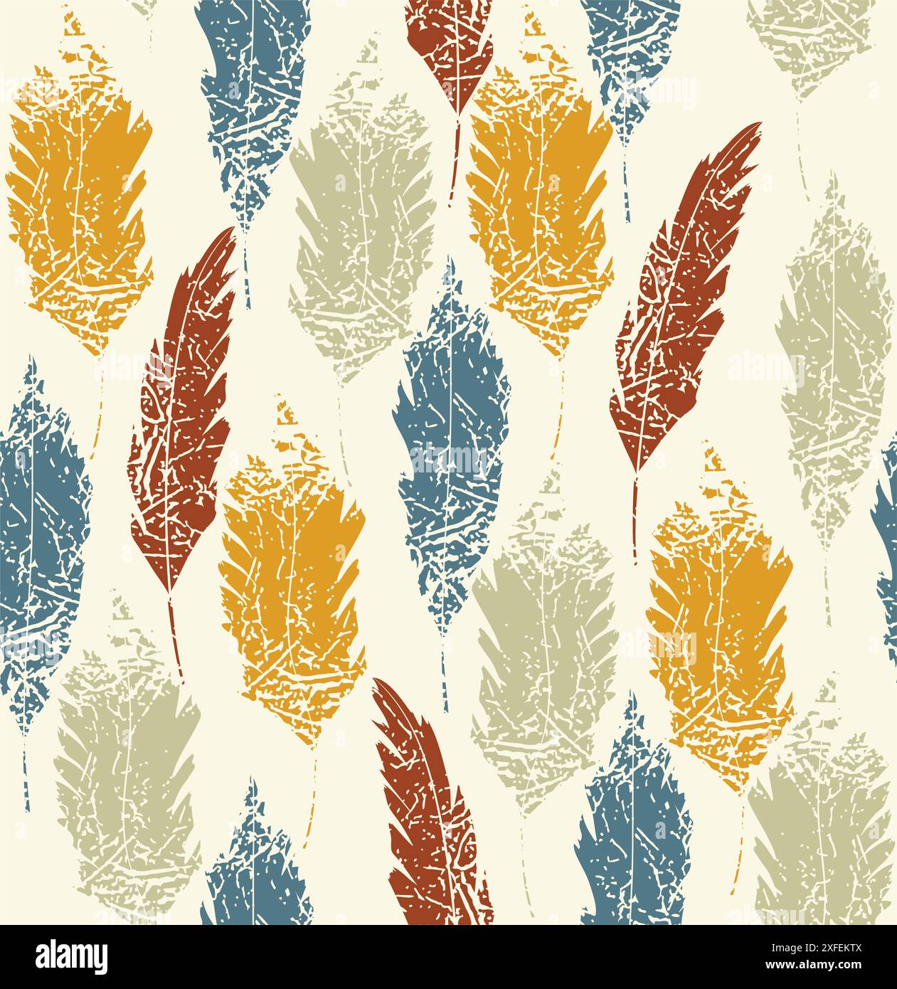Vector seamless background with prints of feathers Stock Vector Image ...