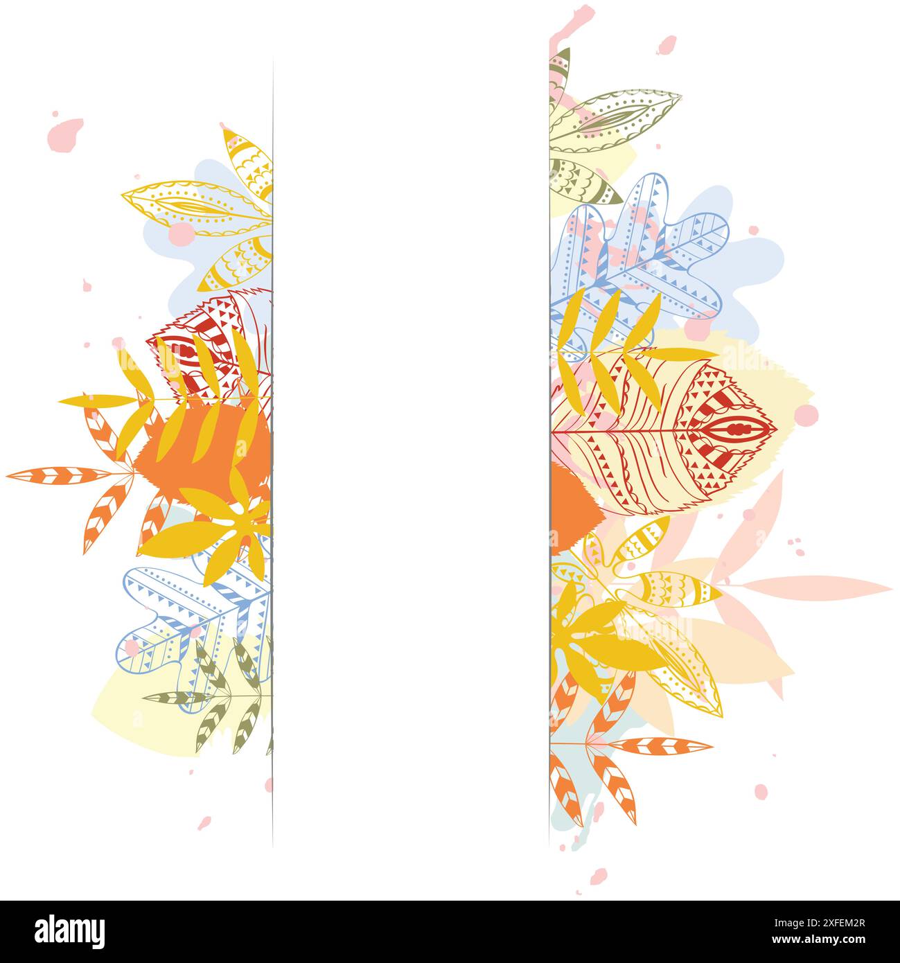 abstract autumn leaves. Hand drawn vector illustration Stock Vector ...
