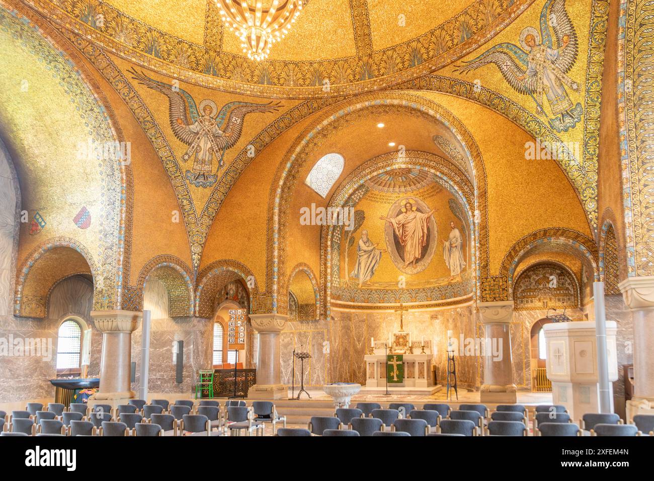 Gerolstein, Germany - June 29, 2024: inside the church of the redeemer ...
