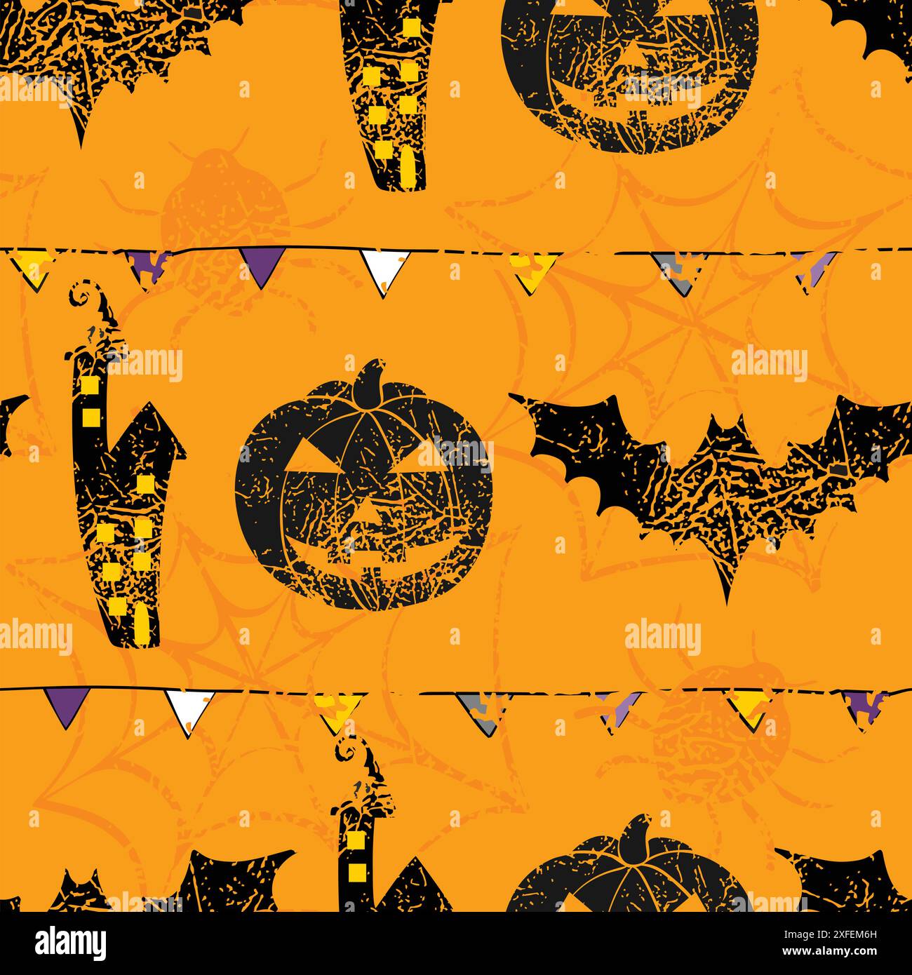 vector art seamless pattern. Print for Halloween. Vector illustration ...