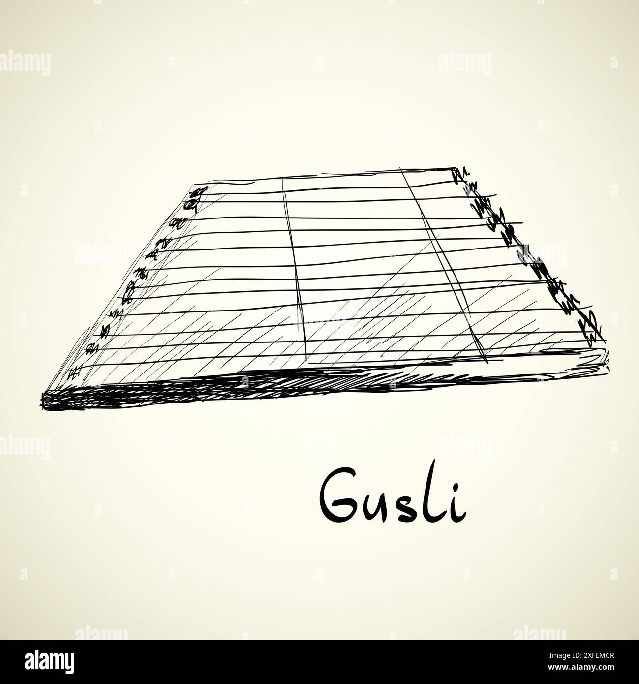 Hand drawn gusli on a light background Stock Vector Image & Art - Alamy