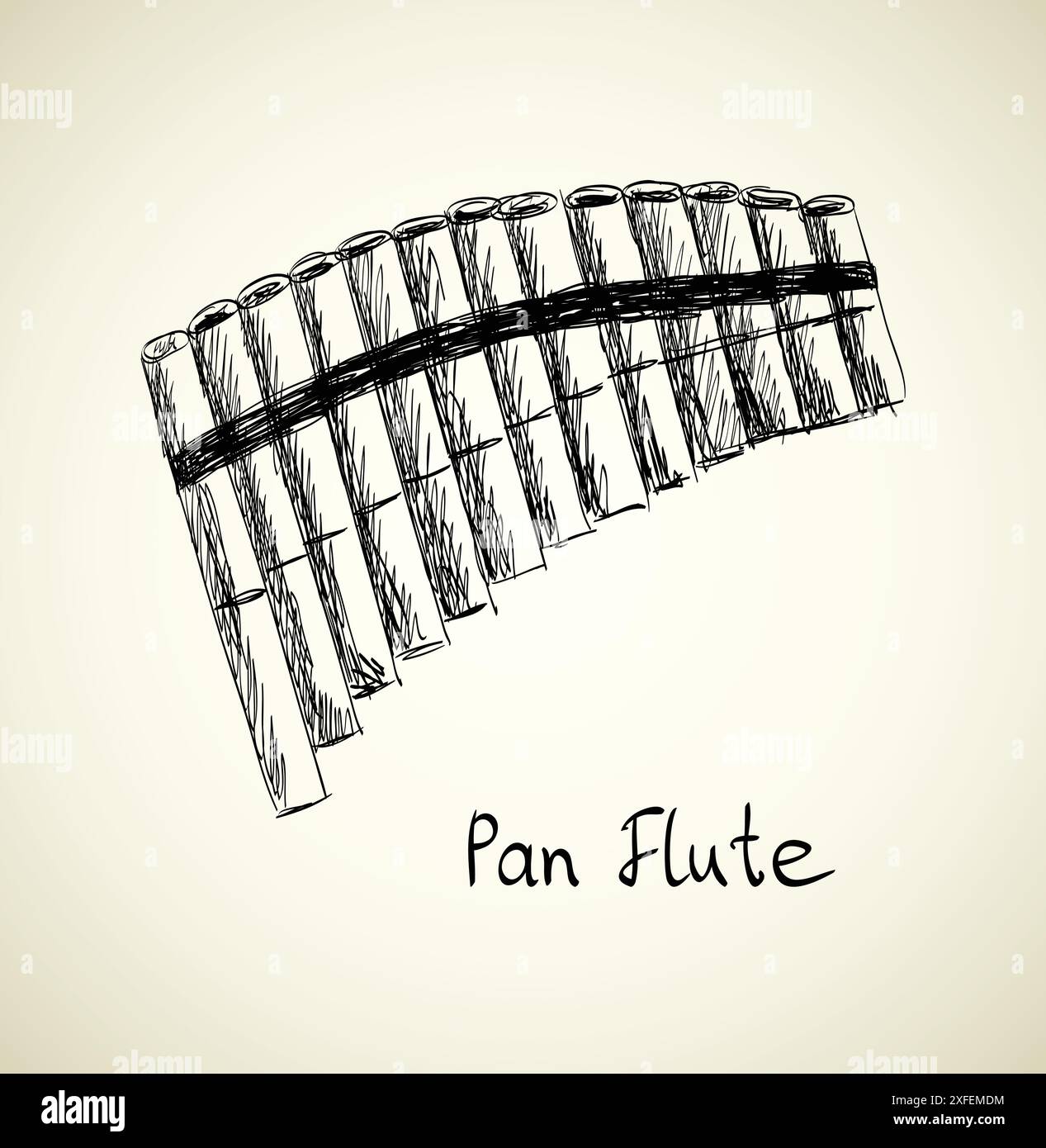sketch of a panpipe on a light background Stock Vector Image & Art - Alamy
