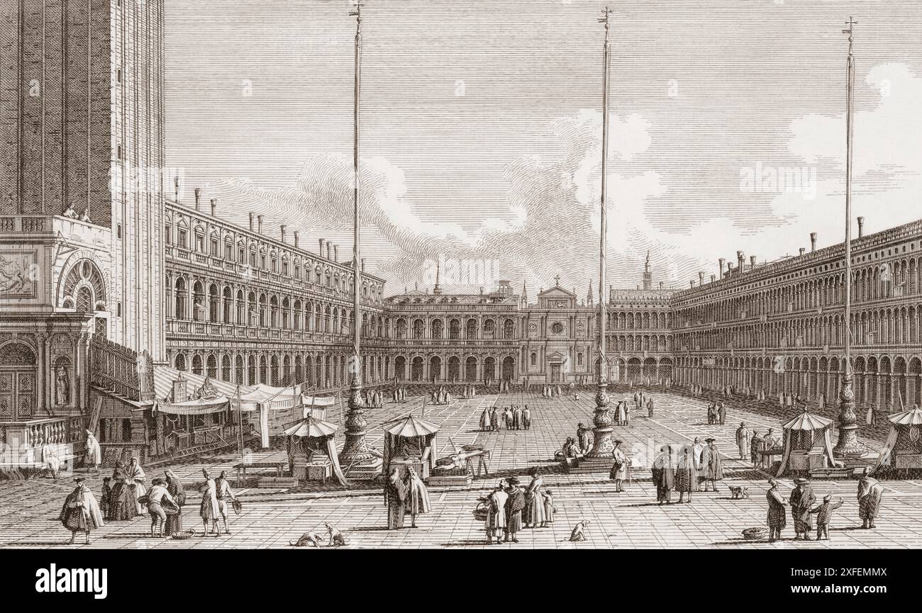 View of St. Mark's Square in Venice, Italy. After the painting by ...
