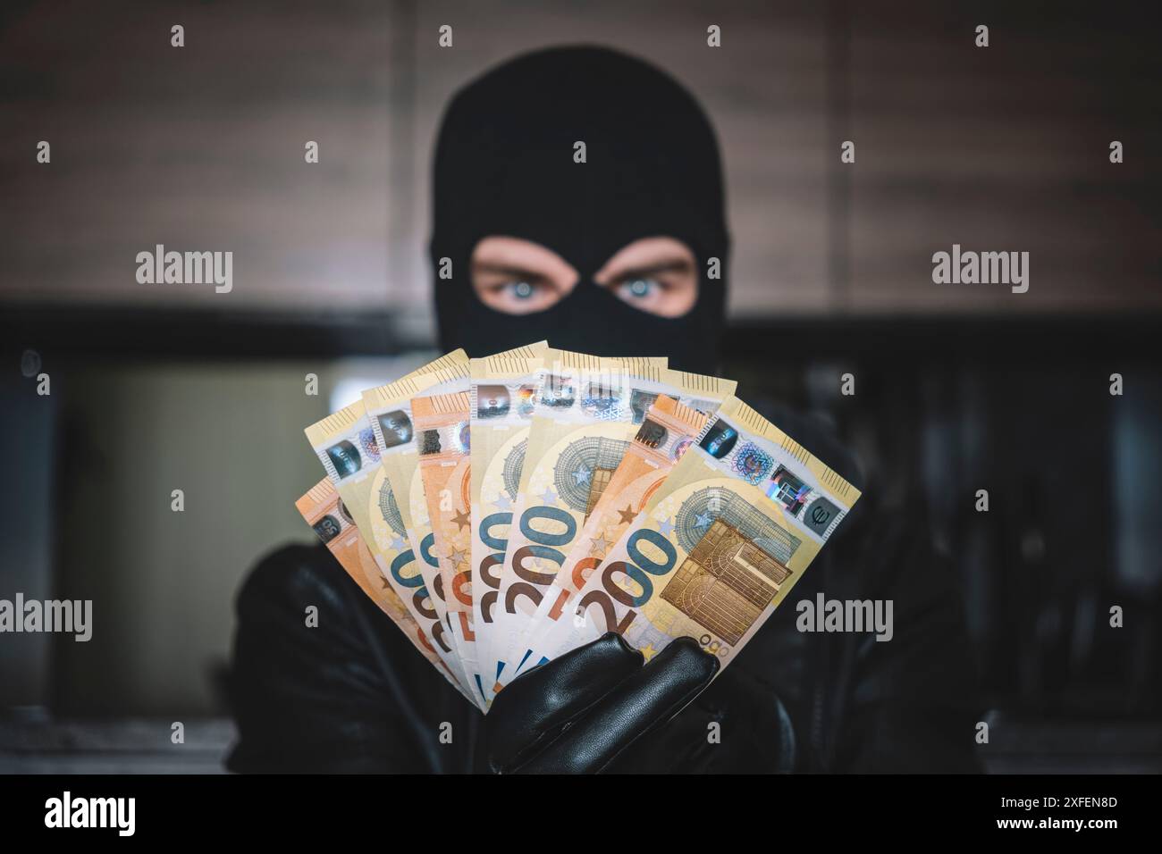 Masked thief raised arms hi-res stock photography and images - Alamy