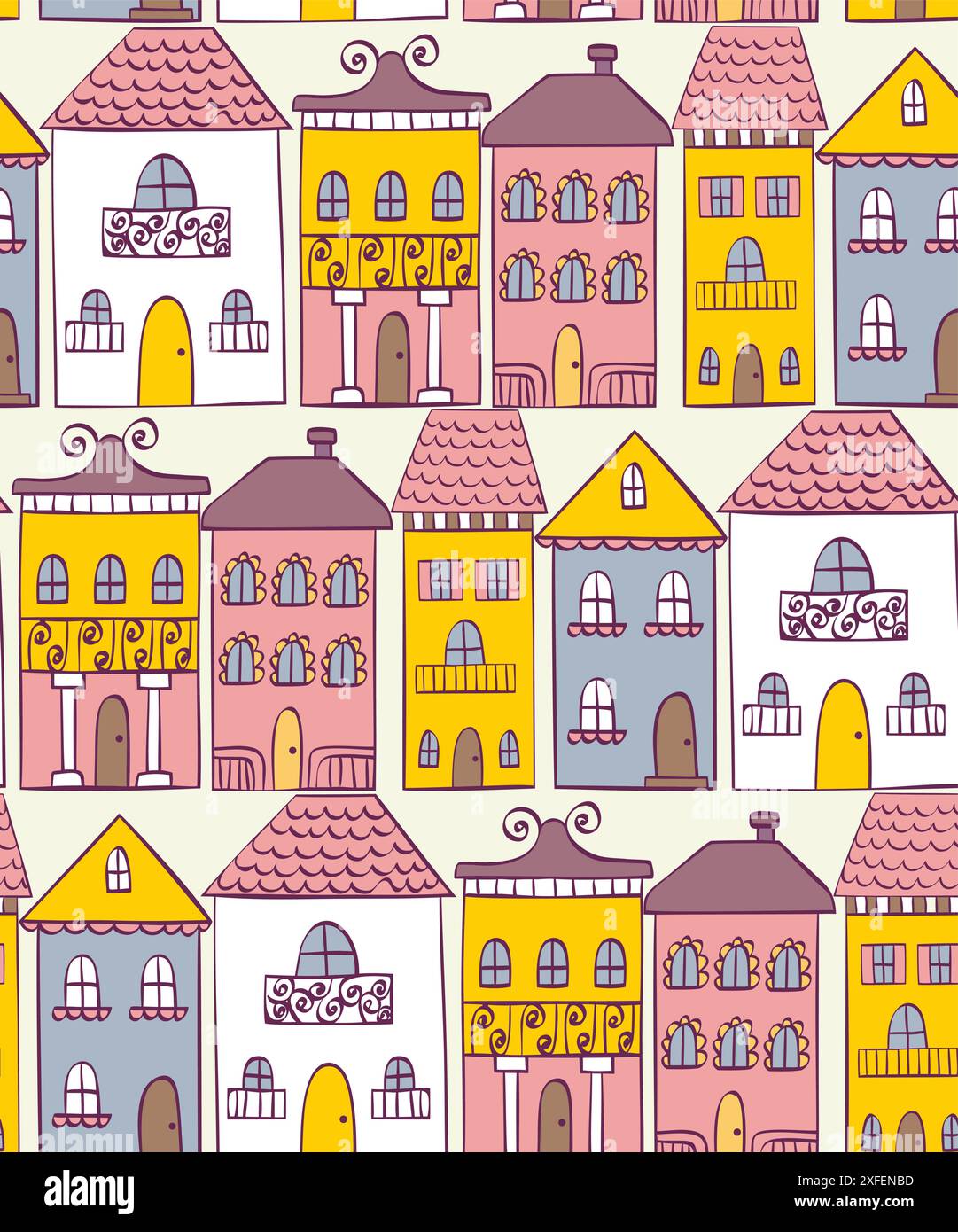 seamless pattern with architecture. Art vector background Stock Vector ...