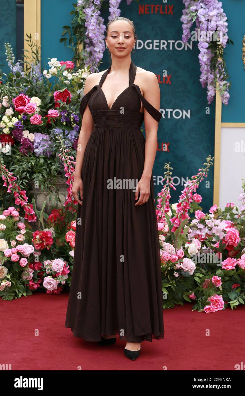 Emma Naomi attends the special screening of "Bridgerton" Season 3 ...